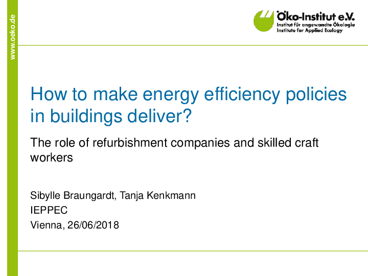 How to make energy efficiency policies in buildings deliver? | oeko.de