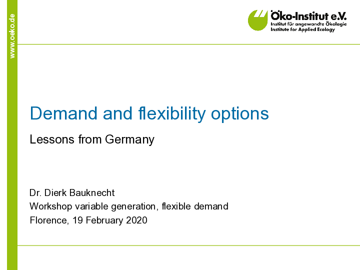 Demand and flexibility options | oeko.de