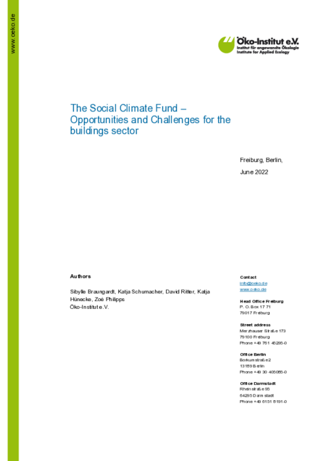 The Social Climate Fund – Opportunities and Challenges for the ...