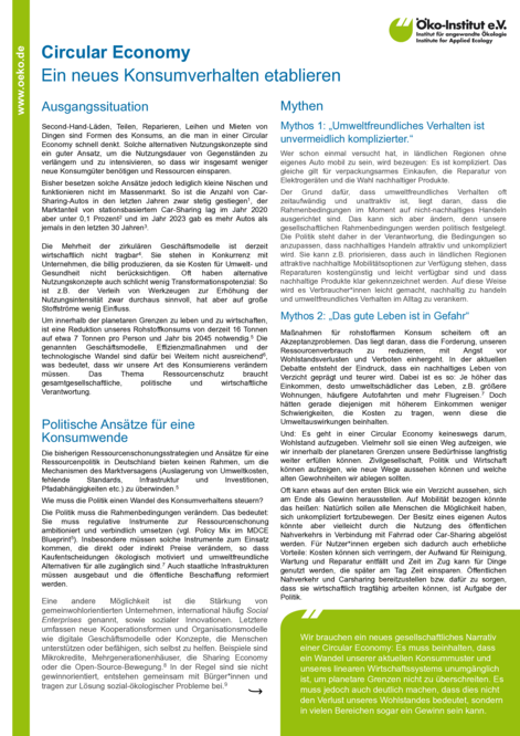 Circular Economy - Ein neues Konsumverhalten etablieren | oeko.de