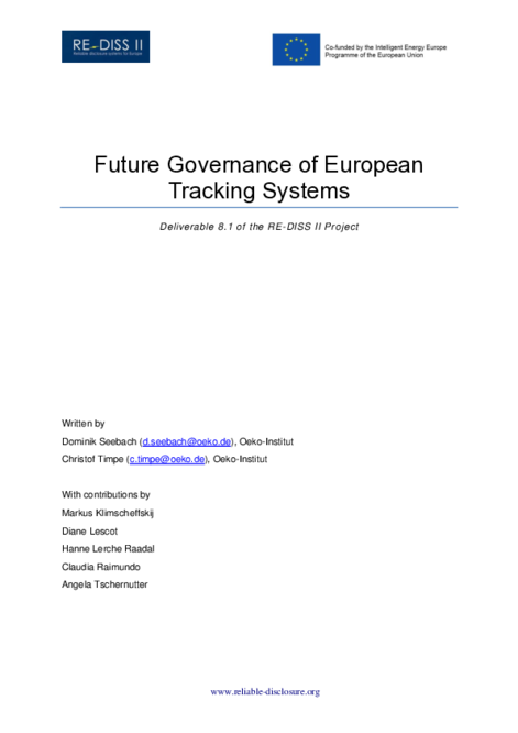 Future Governance of European Tracking Systems | oeko.de