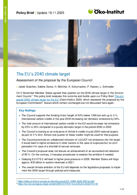 The EU’s 2040 climate target | oeko.de