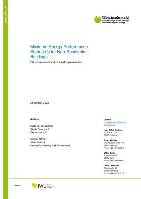 Minimum Energy Performance Standards for Non-Residential Buildings ...