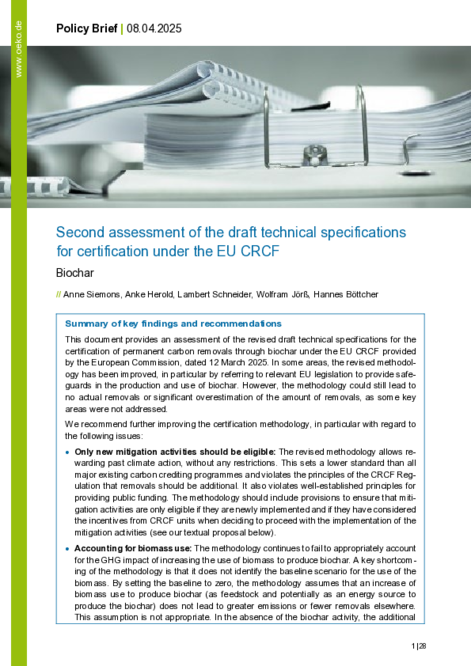 Second assessment of the draft technical specifications for ...