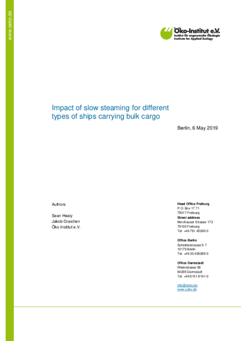 Impact of slow steaming for different types of ships carrying bulk ...